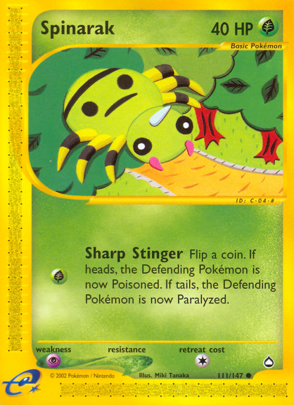 Spinarak 111/147 - Aquapolis - Game Nerdz