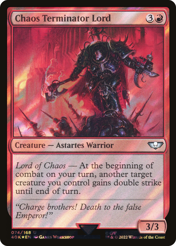 Chaos Terminator Lord (40K-74★) - Warhammer 40,000 Commander Foil ...