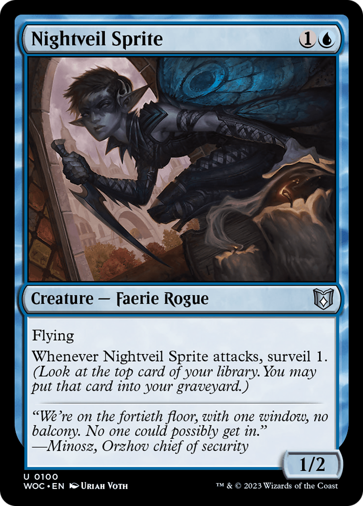 Nightveil Sprite (WOC-100) - Wilds of Eldraine Commander - Game Nerdz