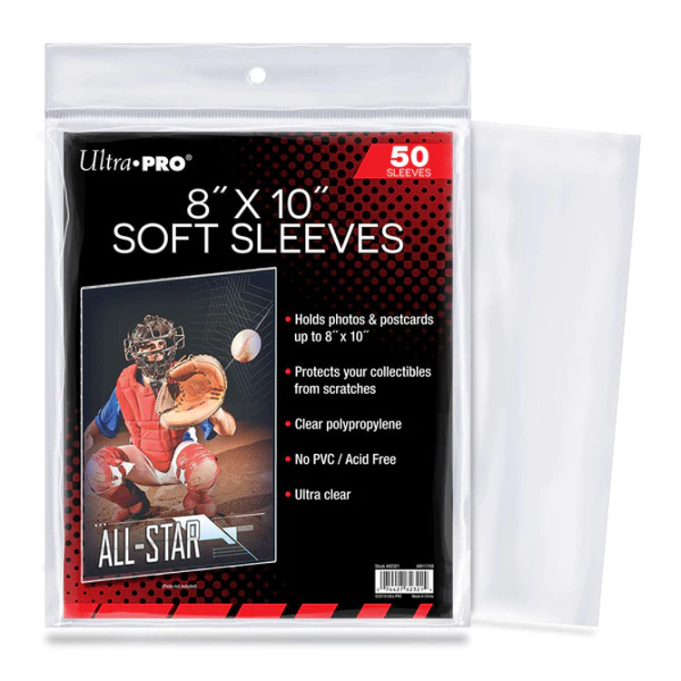 Ultra Pro Sleeves: 8" x 10" Soft Sleeves (50ct) - Game Nerdz