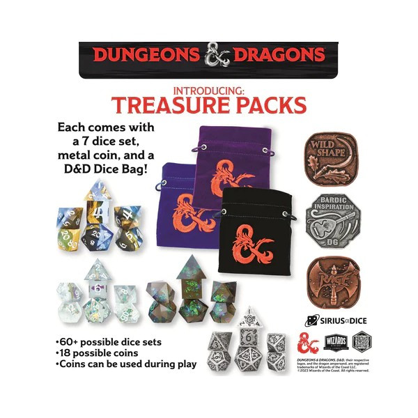 Sirius Dice: D&D Acererak's Treasure - Treasure Pack Dice Sets - Game Nerdz