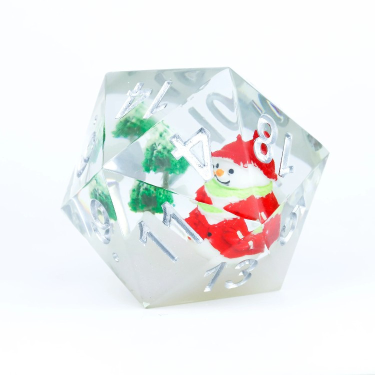 Sirius Dice: 54MM D20 Scenic - Christmas Snowman - Game Nerdz