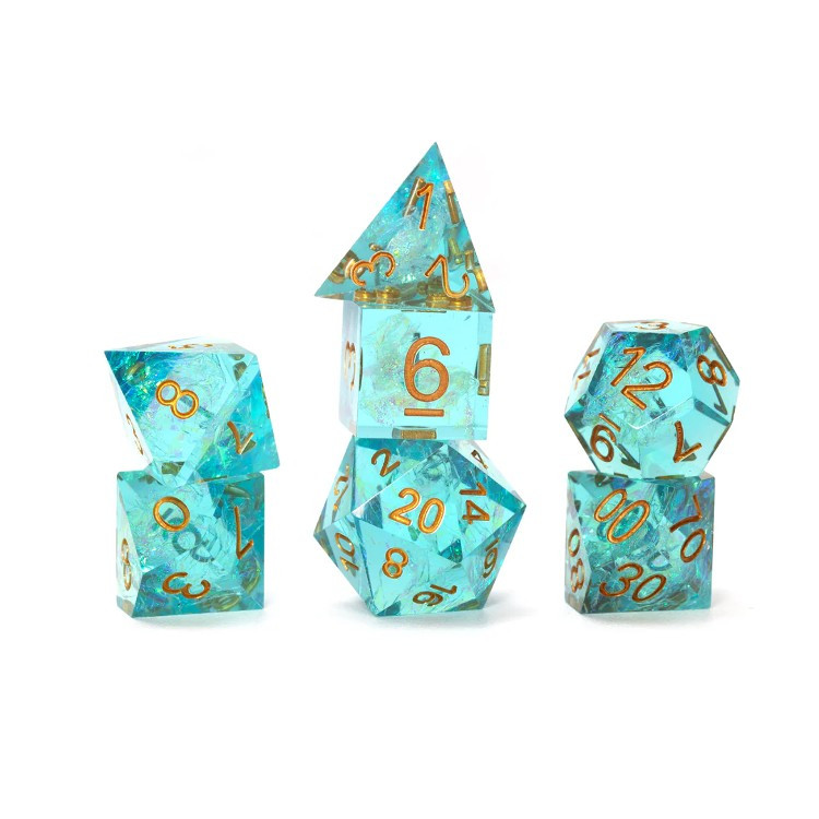 Sirius Dice: Sharp-edged Polyhedral - Aqua Fairy (7) - Game Nerdz