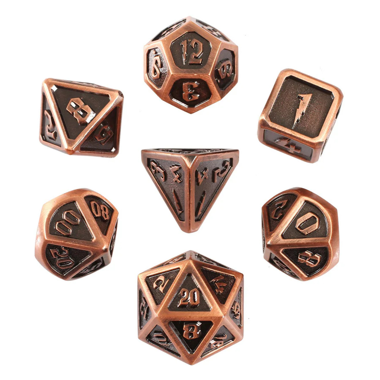 Forged Gaming Dark Enforcer Set Of 7 Metal Dice Game Nerdz