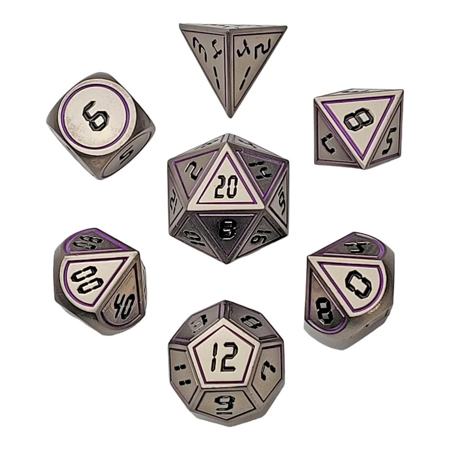 Forged Gaming: Corrupt Code Set of 7 Metal Dice - Game Nerdz
