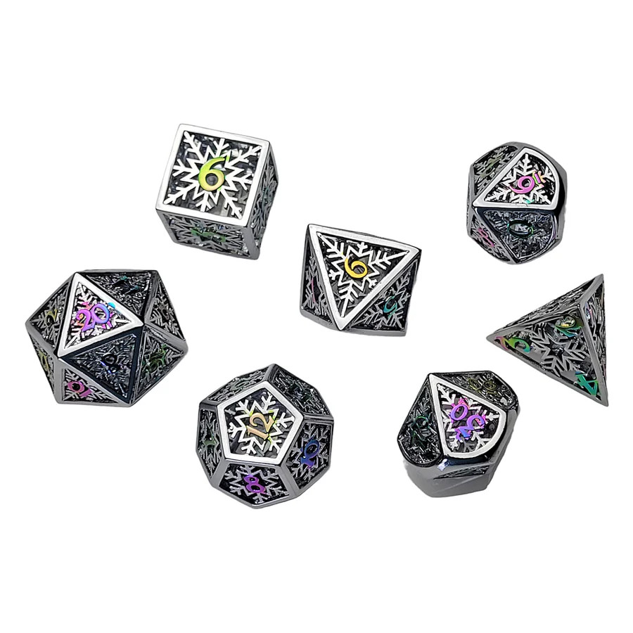 Forged Gaming: Prismatic Rime 7-Piece Hollow Metal Dice Set - Game Nerdz