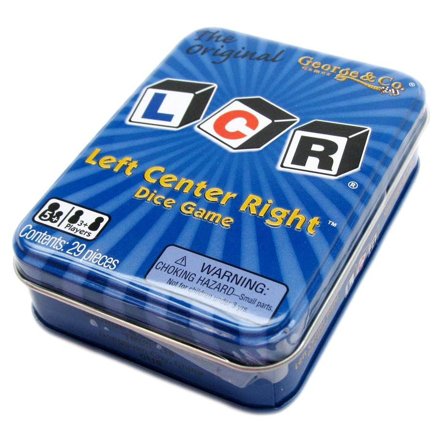 LCR Left Center Right: Dice Game (Blue Tin) - Game Nerdz