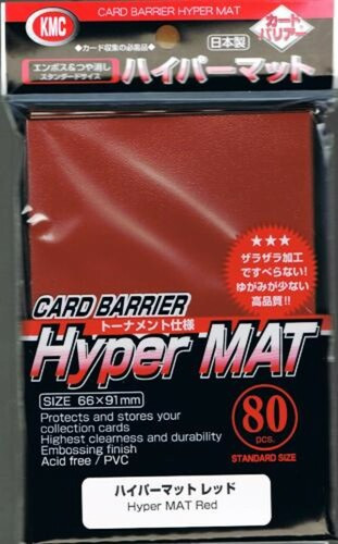 Hyper MAT: Matte Red Standard Size Card Sleeves (80ct) - Game Nerdz