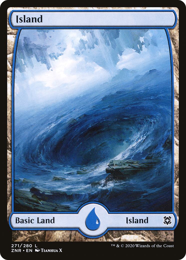 Island (ZNR-271) - Zendikar Rising: (Full Art) Foil - Game Nerdz