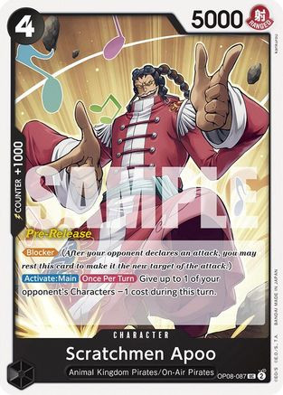 Scratchmen Apoo (OP08-087) Two Legends Pre-Release Cards - Game Nerdz