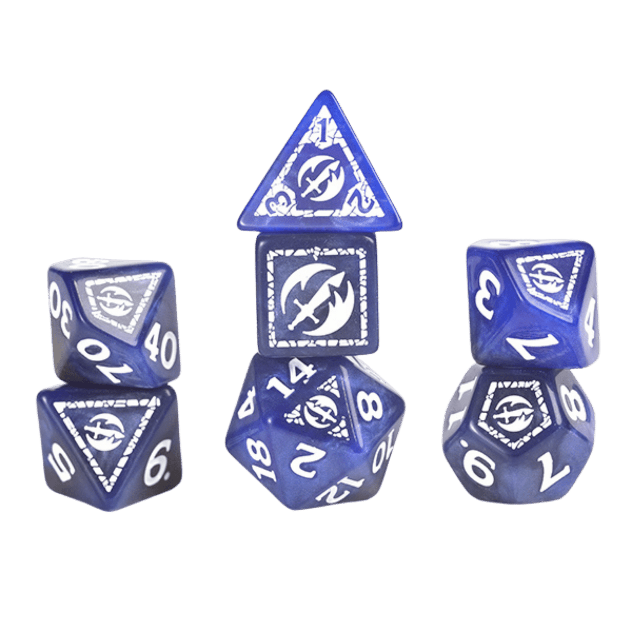 Sirius Dice: Dungeons & Dragons Adventure Dice Set - Fighter - Blue ...