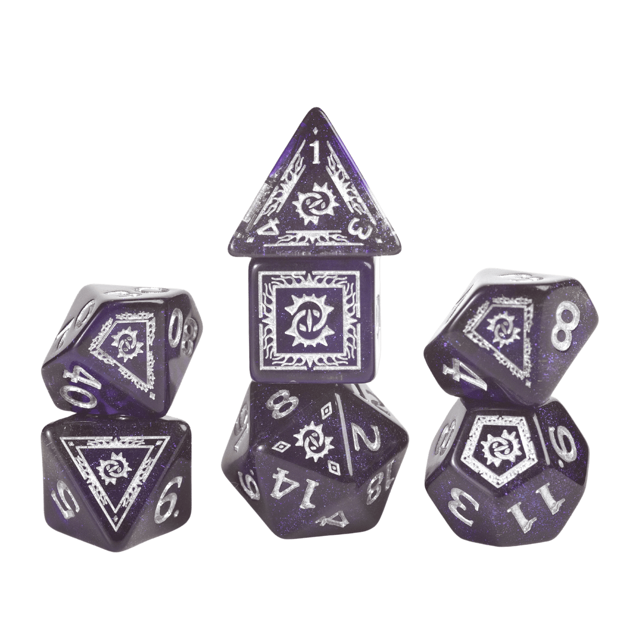 Sirius Dice: Dungeons & Dragons Adventure Dice Set - Warlock - Purple ...