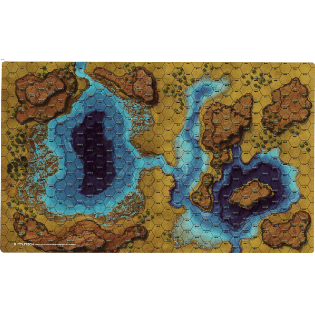 BattleTech: Battle Mat - Savannah - Large Lakes/Box Canyon (PREORDER ...