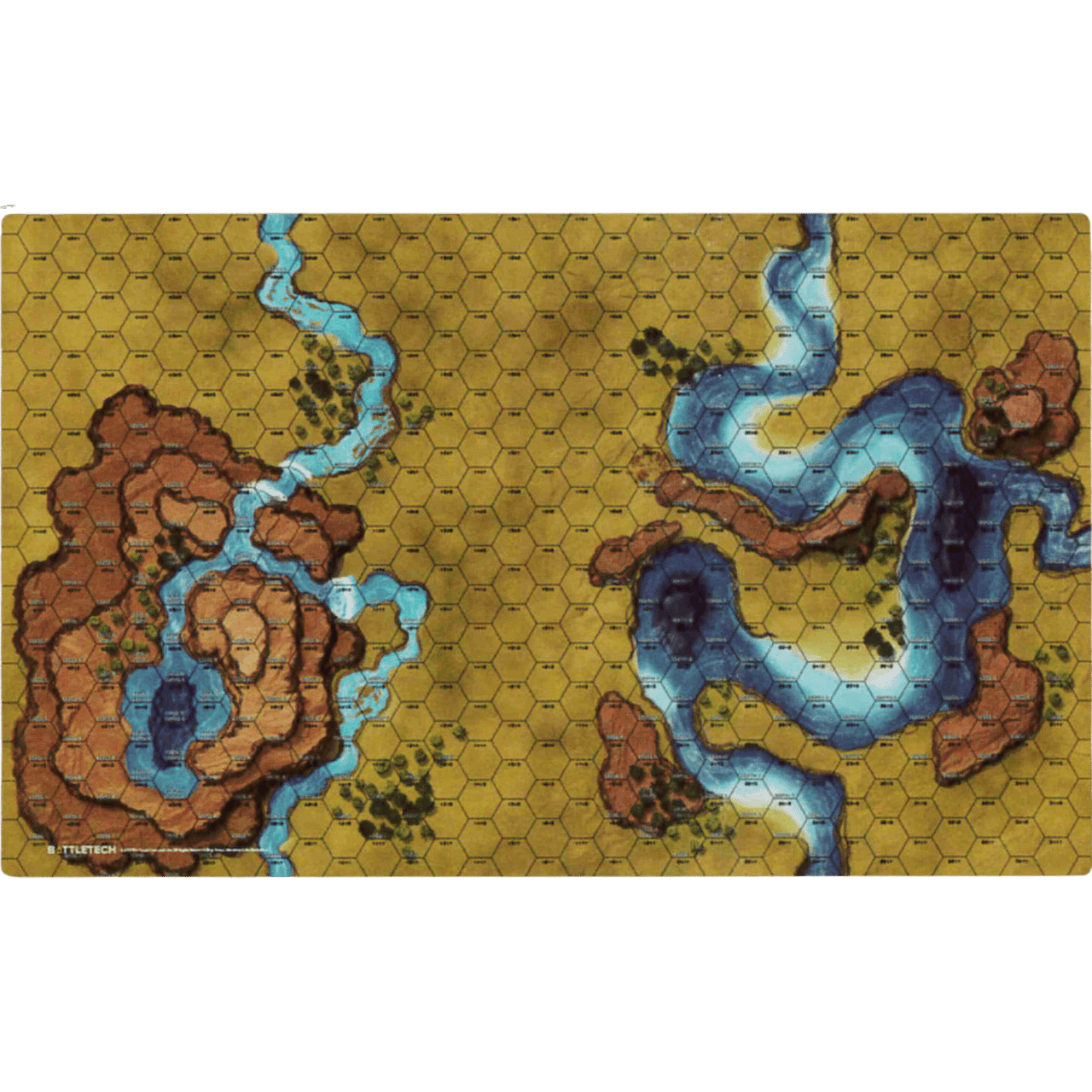 BattleTech Battle Mat Savannah Sinkholes Mountain Lake PREORDER battletech-battle-mat-savannah-sinkholes-mountain-lake-preorder