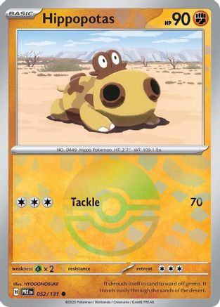 Hippopotas (Poke Ball Pattern) 52 - SV Prismatic Evolutions Holofoil ...