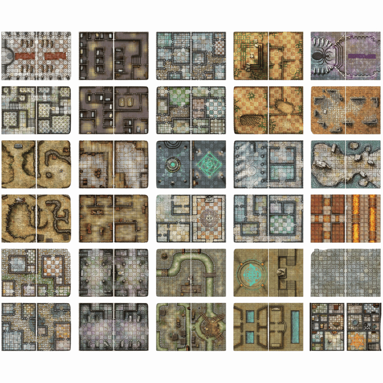 Big Book of Battle Mats - Cells & Shrines (9x12") - Game Nerdz