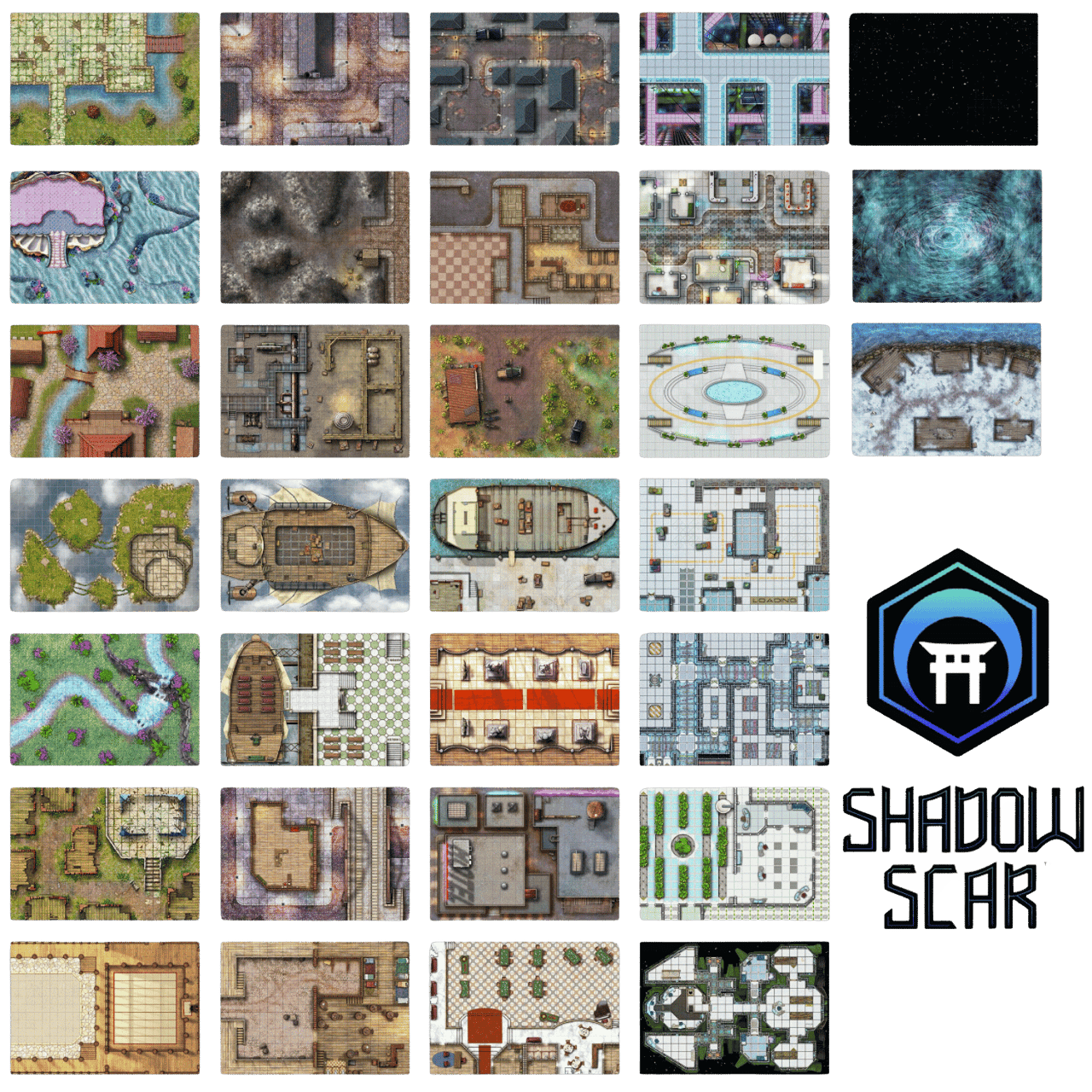 Giant Book of Shadow Scar Battle Mats - Game Nerdz