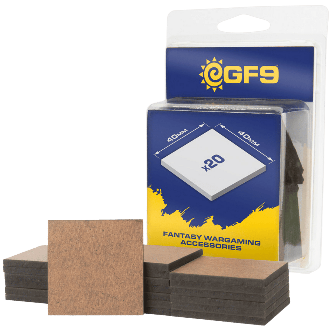 Gale Force 9: Square Bases 40mm x 40mm (20ct) - Game Nerdz