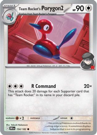 Team Rocket's Porygon2 154 - SV10 Destined Rivals Reverse Holofoil ...