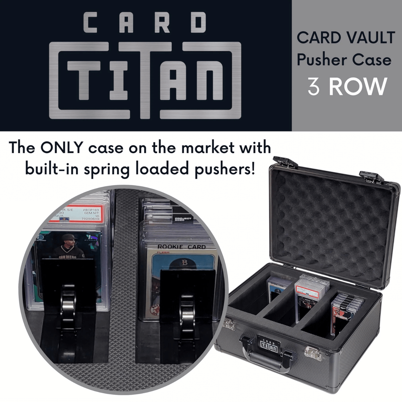 Card Titan: Card Vault Trading Card Storage Box - 3 Row - Game Nerdz
