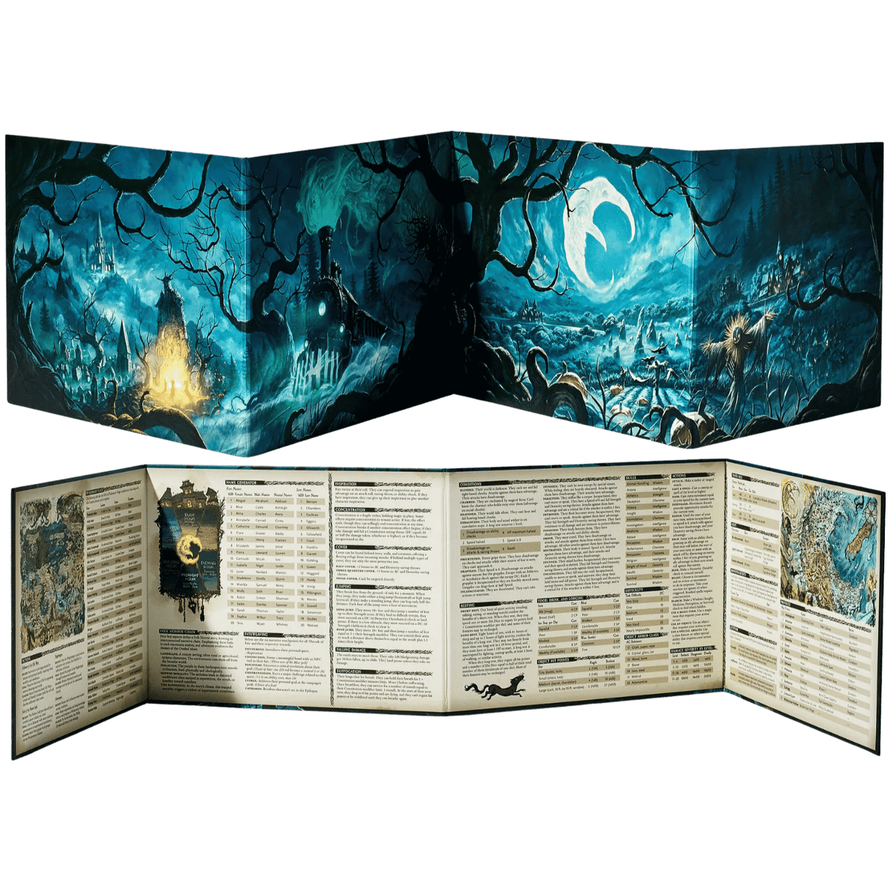 The Crooked Moon RPG: Wickermoor GM Screen & Maps (5E) - Game Nerdz