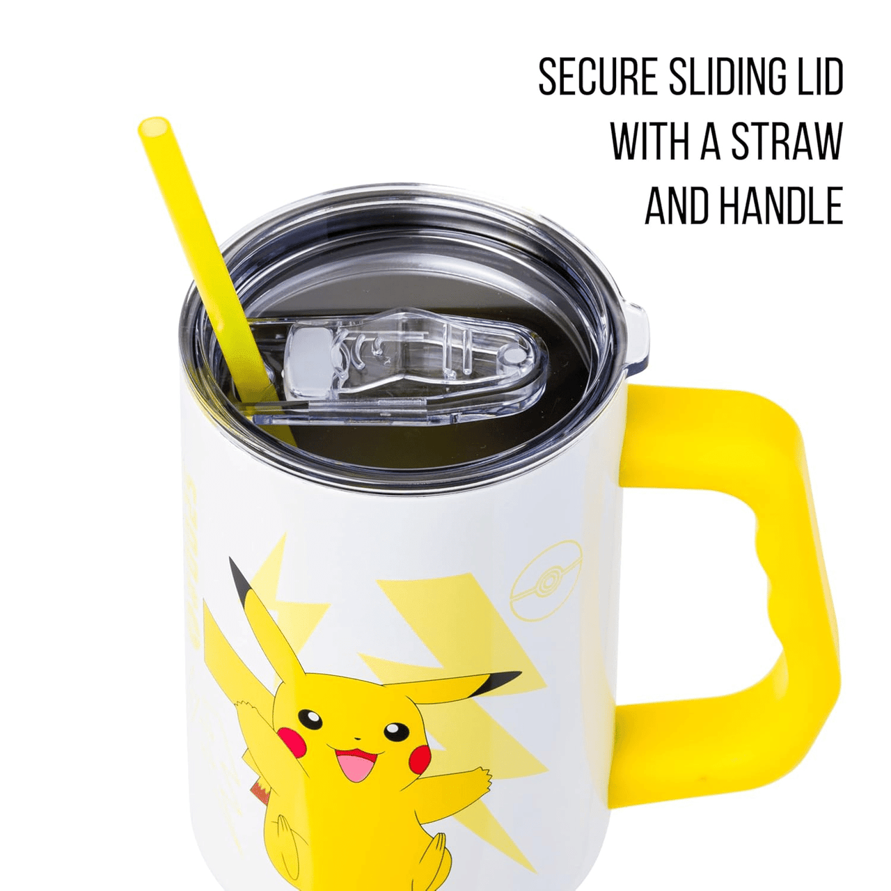 Pokemon: Pikachu - Stainless Steel Tumbler w/Handle & Reusable Straw ...