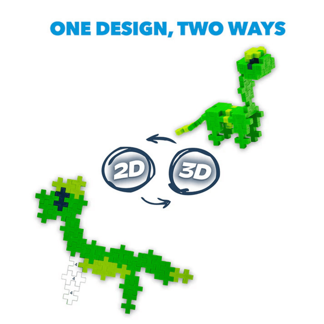 Plus-Plus: Puzzle by Number Activity Pad - Dinosaurs - Game Nerdz