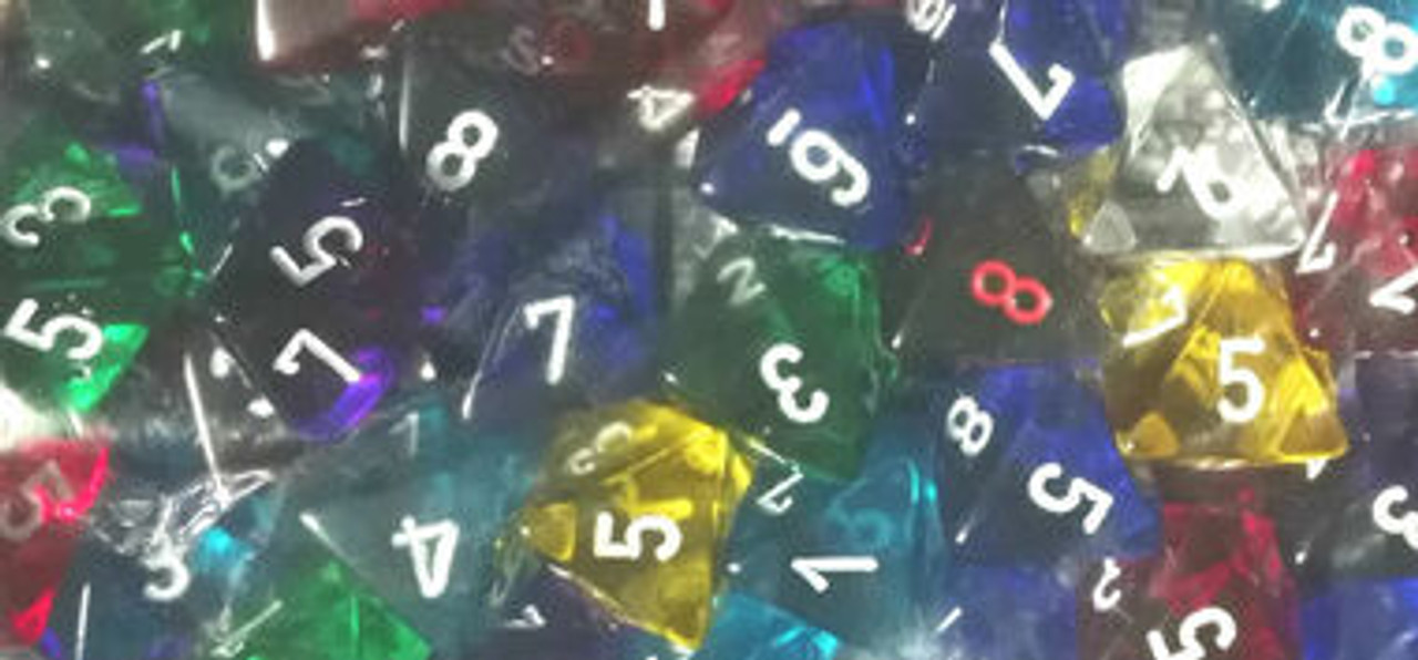 Chessex Dice Translucent Polyhedral D8 Assorted Bag Of Dice 50