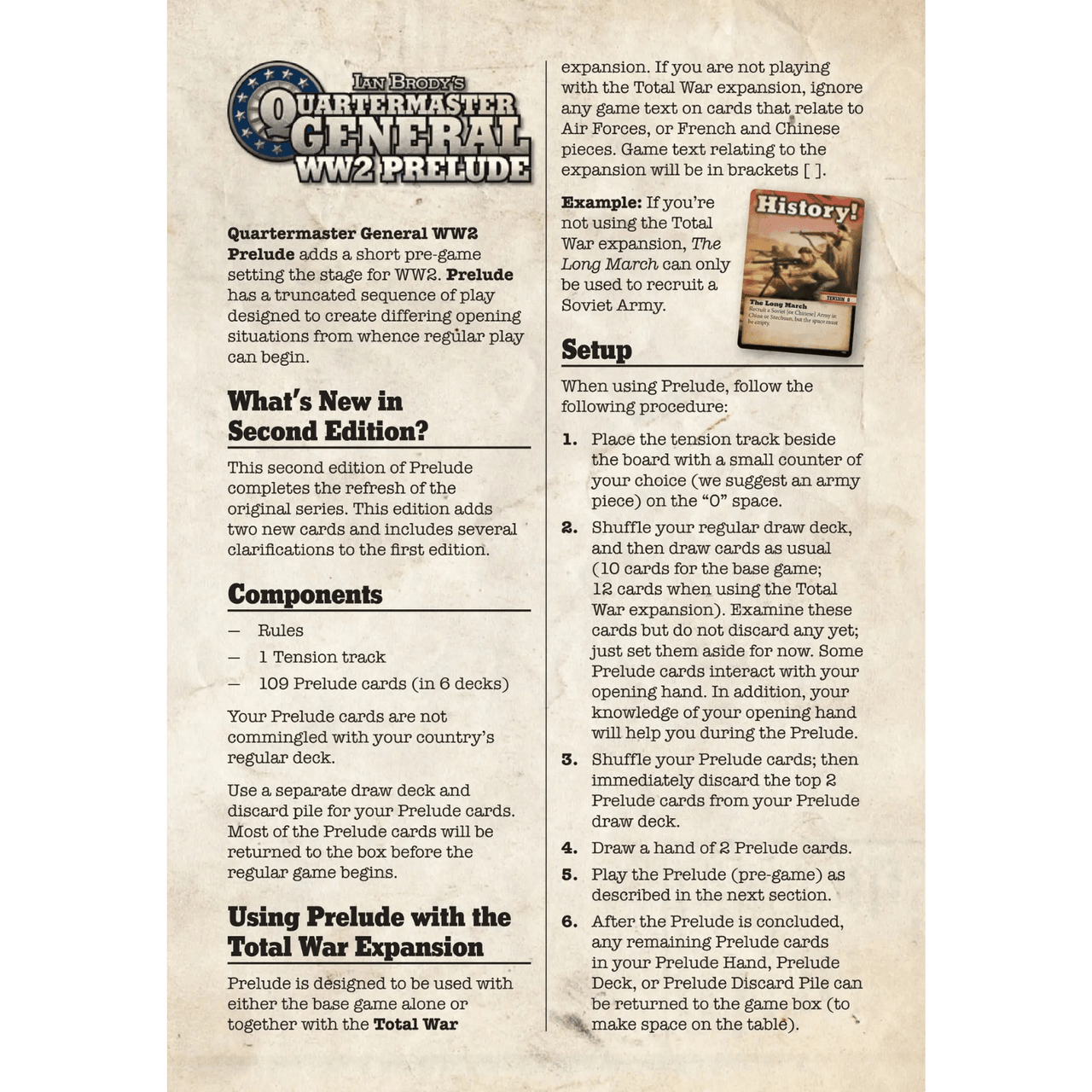 Quartermaster General WW2 Prelude Expansion - Game Nerdz