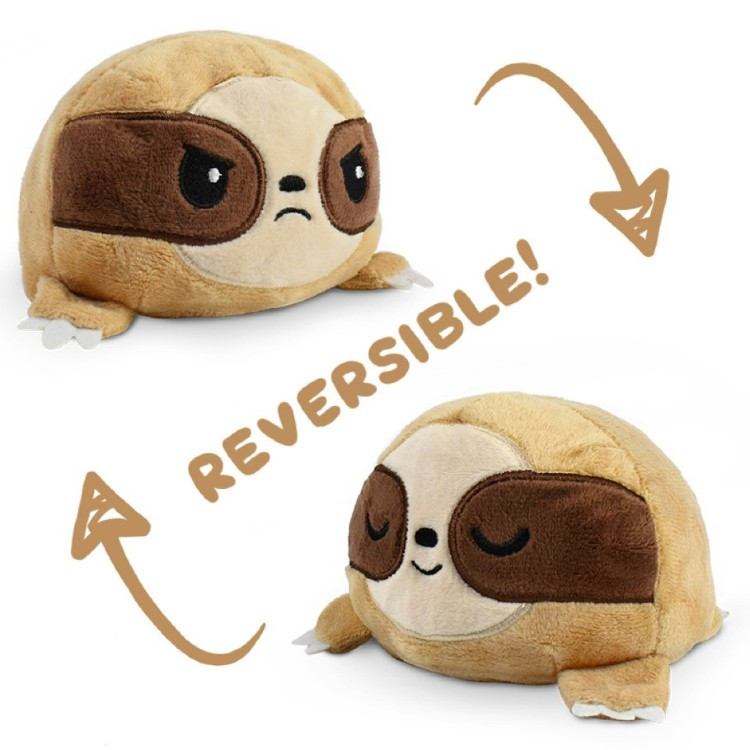 TeeTurtle: Reversible Sloth Plush - Brown - Game Nerdz