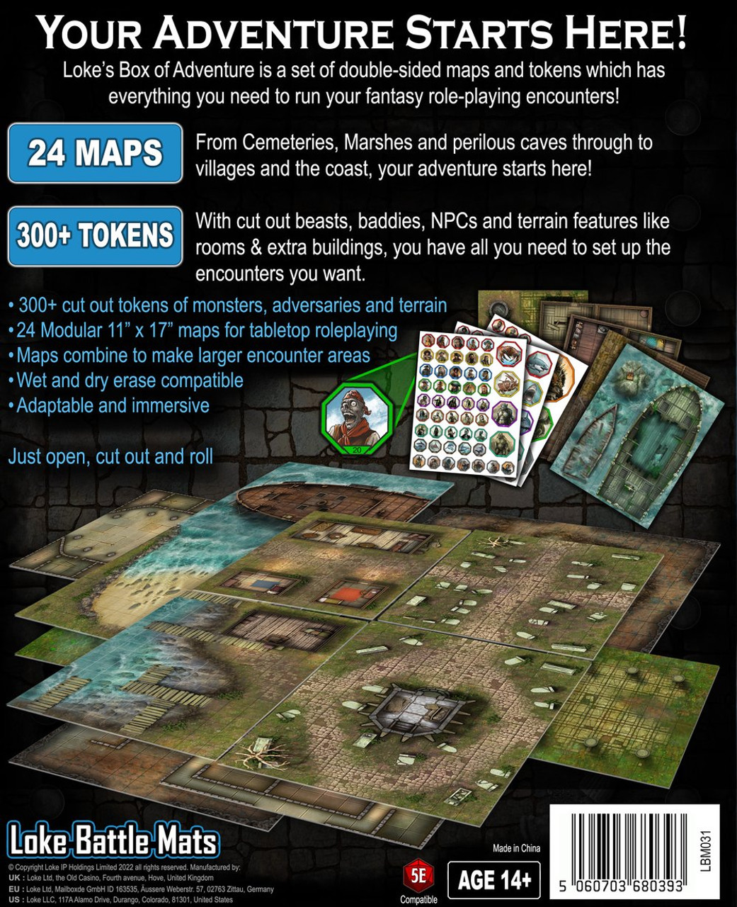 Box of Adventure: #2 Coast of Dread - RPG Maps & Tokens - Game Nerdz