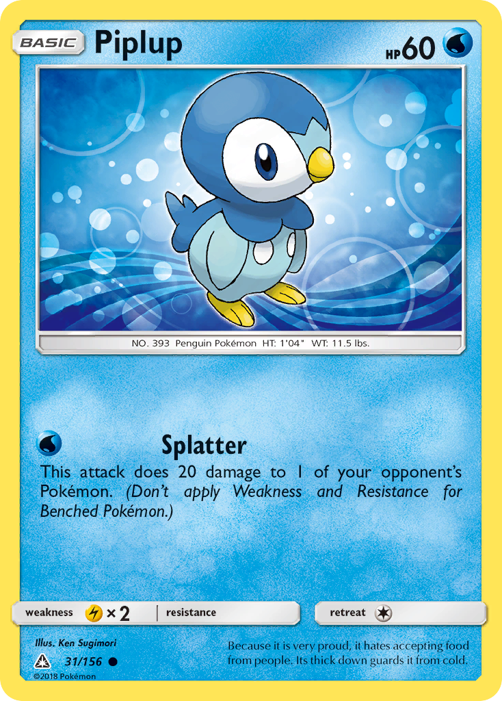 Piplup 31/156 - Ultra Prism - Game Nerdz