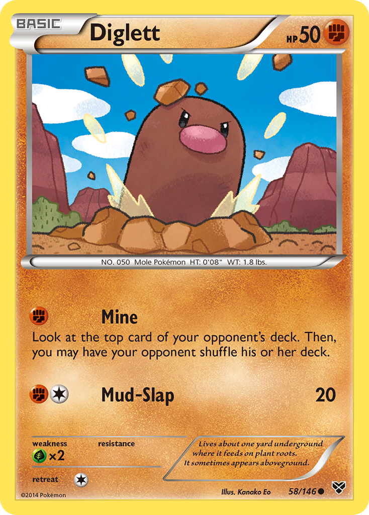 Diglett 58/146 - XY Reverse Holofoil - Game Nerdz