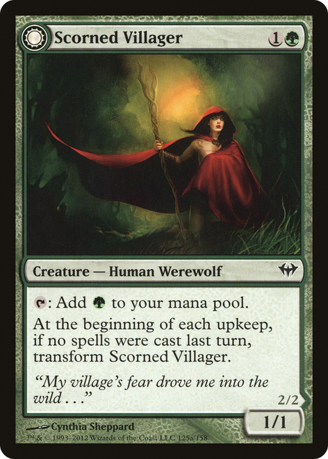 Scorned Villager // Moonscarred Werewolf (DKA-125) - Dark Ascension ...