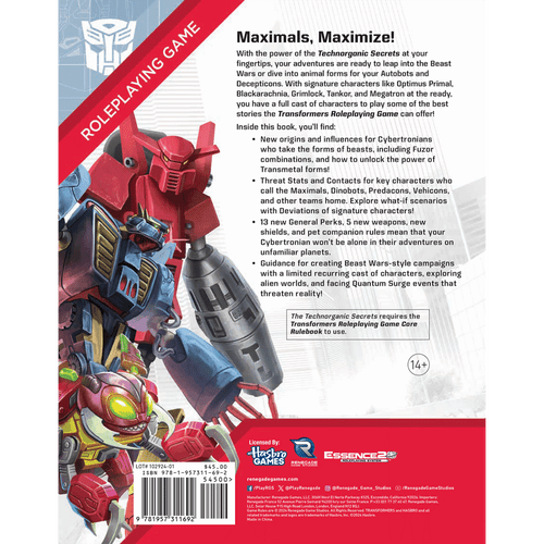 Transformers RPG: Technorganic Secrets - Sourcebook - Game Nerdz