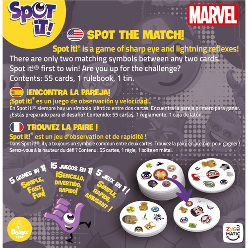 Spot It! Marvel Emojis (Multilingual) - Game Nerdz