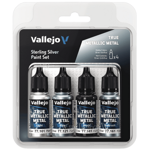 Acrylicos Vallejo: True Metallic Metal - Paint Set - Sterling Silver ...