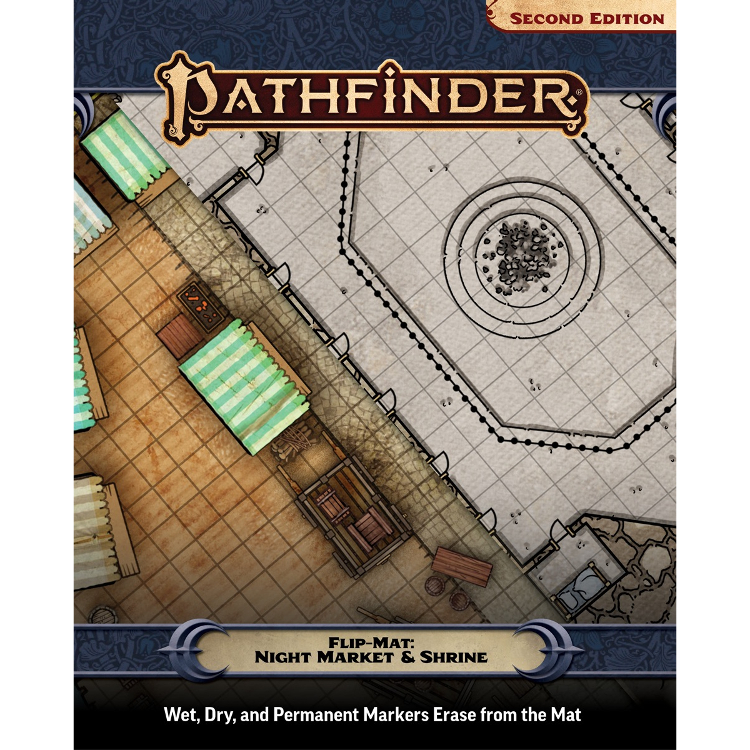 Pathfinder RPG 2nd Edition: Flip-Mat - Night Market & Shrine - Game Nerdz