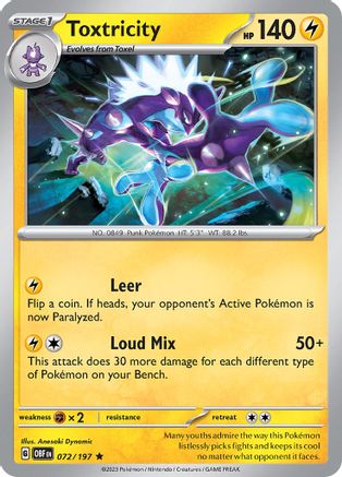 Toxtricity 72 - SV03 Obsidian Flames Holofoil - Game Nerdz