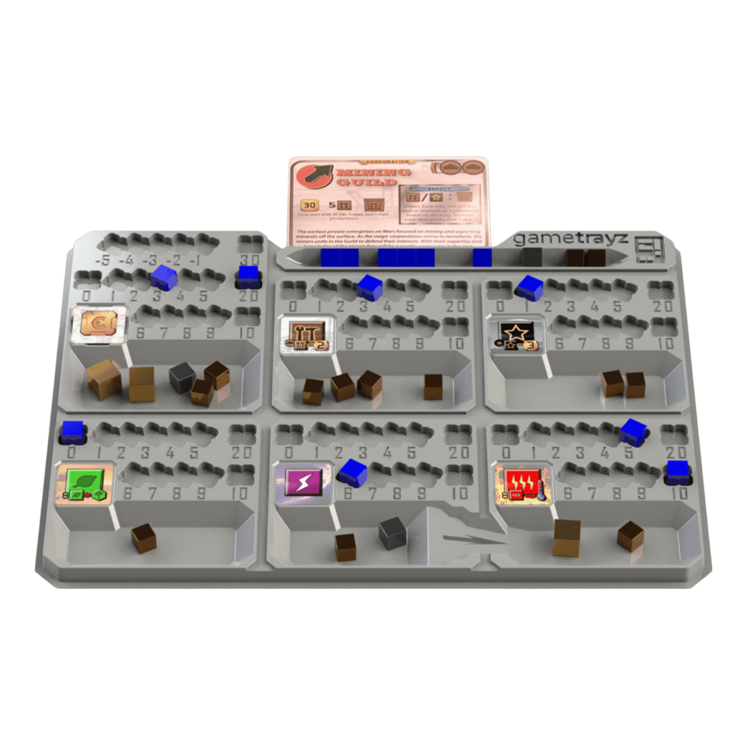 Game Trayz: Terraforming Mars Player Boards w/ Stickers - Grey (5pcs ...