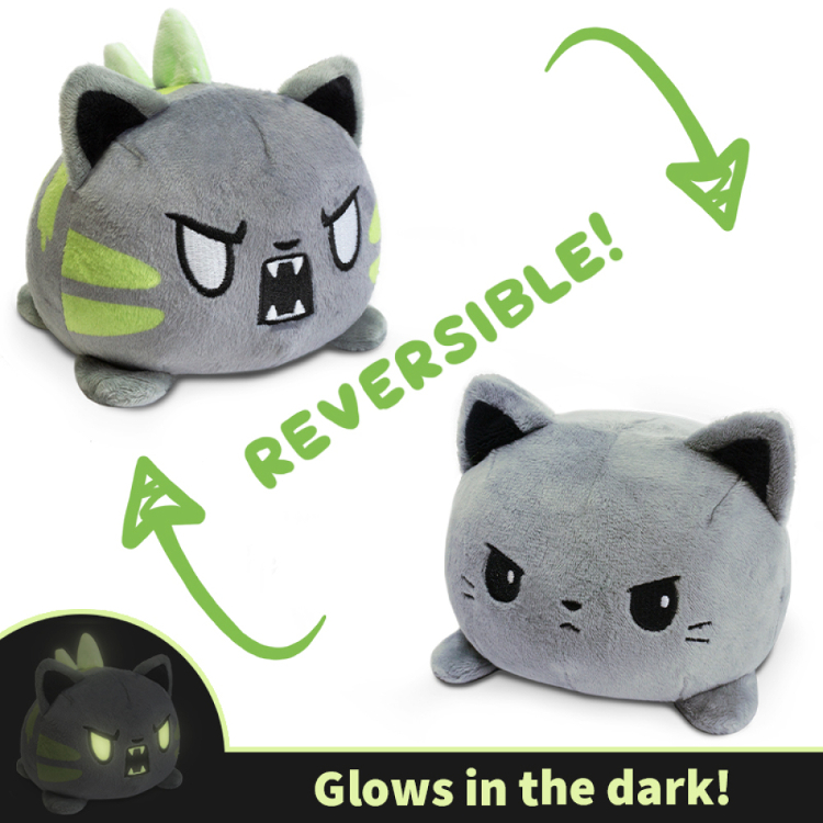 TeeTurtle: Reversible Catzilla Plush - Grey - Game Nerdz