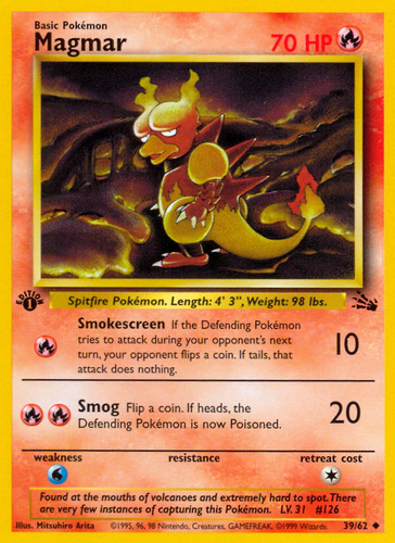 Magmar 39/62 - Fossil 1st Edition - Game Nerdz