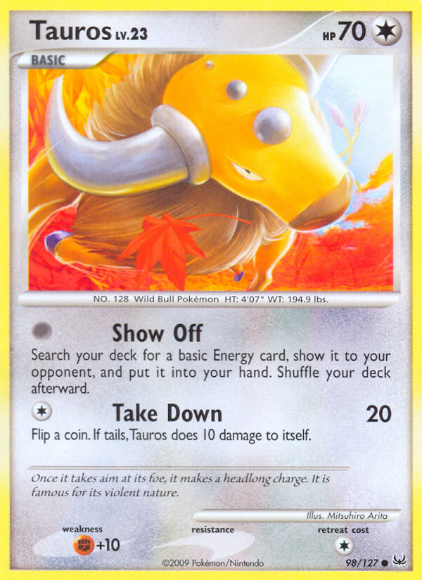 Pokemon Tauros Card