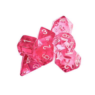 Chessex Dice: Lab Dice - Translucent Polyhedral Pink/White (Series 7 ...