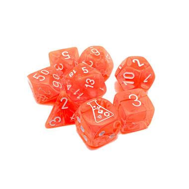 Chessex Dice: Lab Dice - Translucent Polyhedral Neon Orange/White ...