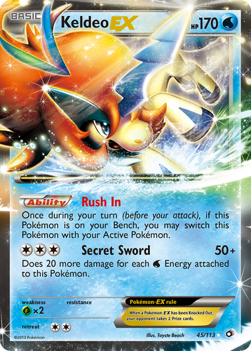 Keldeo-EX 45/113 - Legendary Treasures Holofoil - Game Nerdz