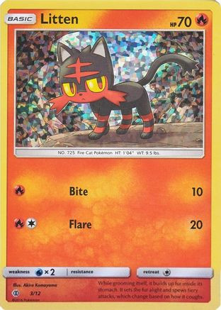 Litten 3/12 - McDonalds Collection 2017 Holofoil - Game Nerdz