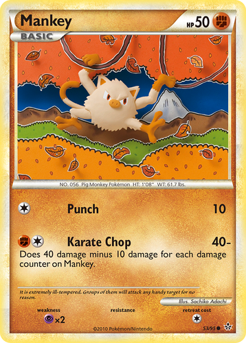 Mankey 53/95 - HSUnleashed Reverse Holofoil - Game Nerdz