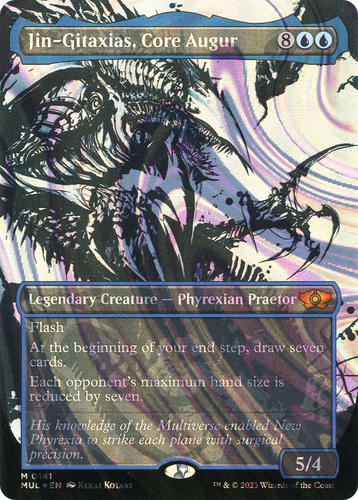 Jin-Gitaxias, Core Augur (MUL-141) - Multiverse Legends: (Showcase) (Borderless) Foil - Game Nerdz