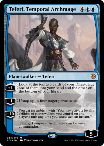 Teferi, Temporal Archmage (PZ1-034) - Legendary Cube Prize Pack - Game ...